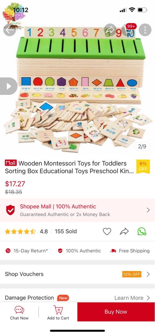 Montessori wooden toy- sorting objects, Hobbies & Toys, Toys & Games on ...