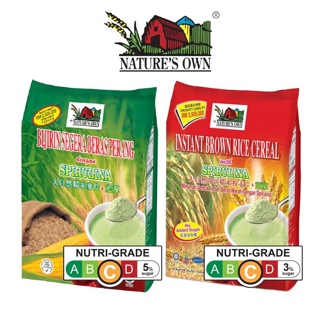 Nature's Own instant brown rice cereal with spirulina oat drink cereal ...