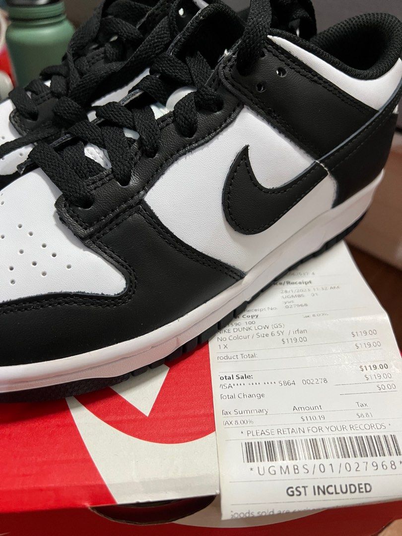 Nike Panda Dunk Low (GS), Women's Fashion, Footwear, Sneakers on Carousell
