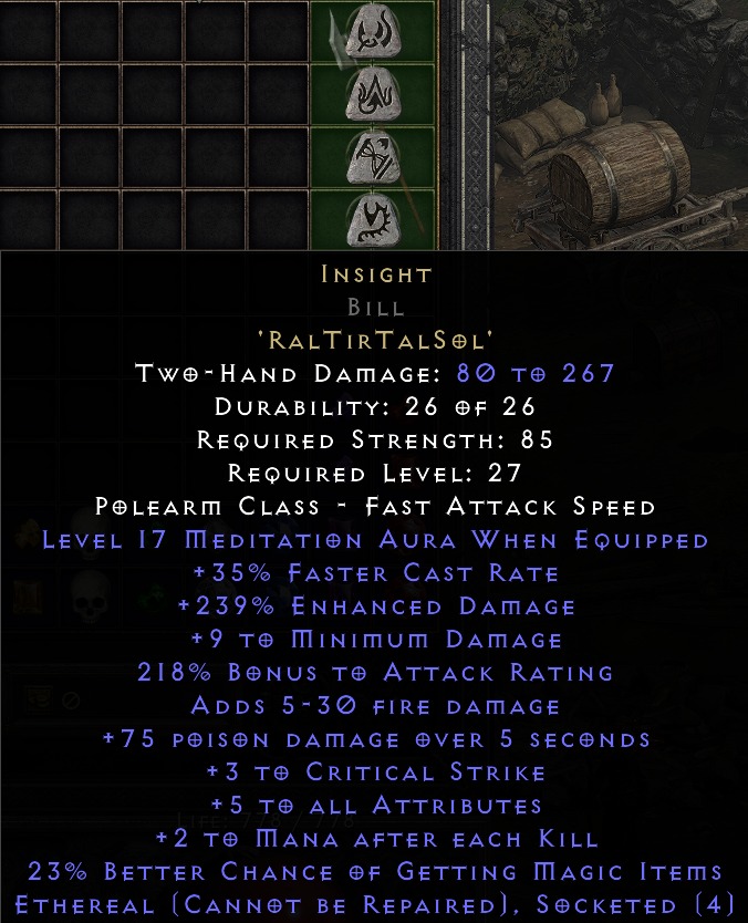 (Non-Ladder) Best Ethereal Bill Lvl17(Max) Insight for level 27 ...