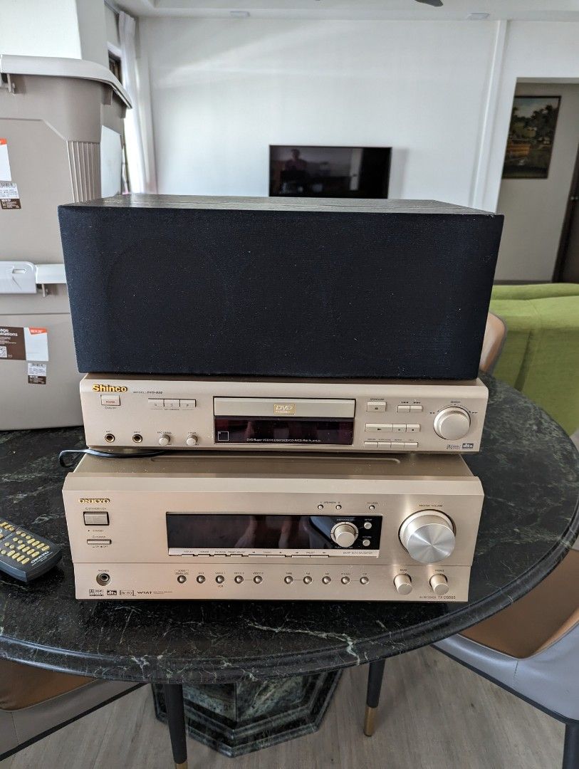 Onkyo Tx Ds595 Home Theater Amplifier With Dvd Player And Center