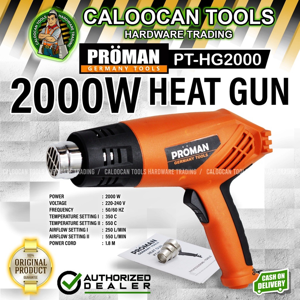Original! PROMAN Germany 2000W Heat Gun (PT-HG2000), Commercial ...