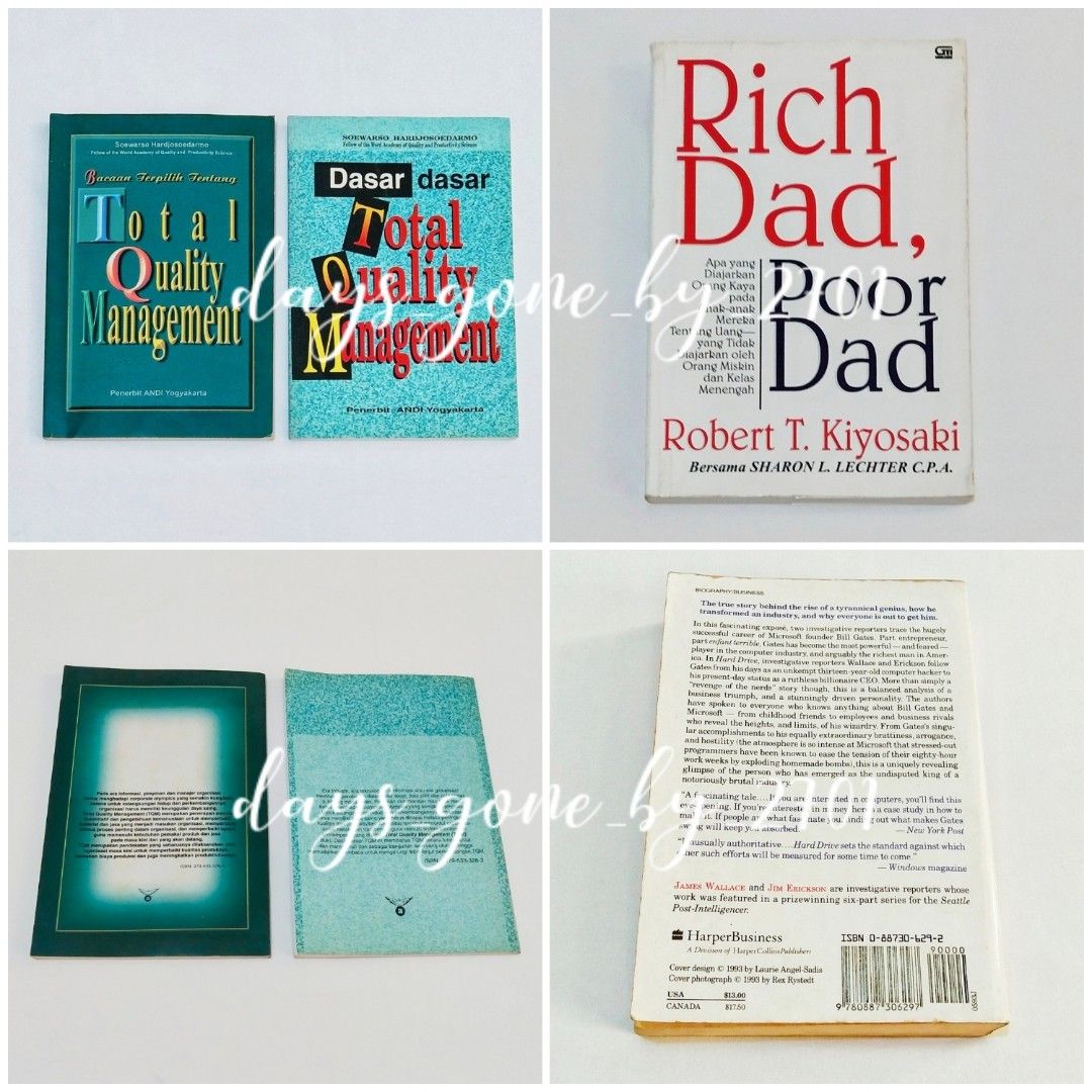 Paket Preloved Buku "Rich Dad, Poor Dad", "Dasar2 TQM" & "Bacaan ...
