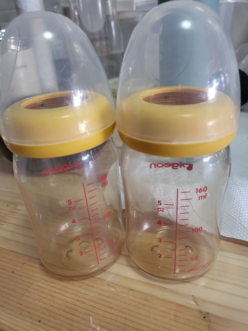 3 Pigeon Milk Bottles 160ml PPSU & 1 Glass, Babies & Kids, Nursing & Feeding, Breastfeeding ...