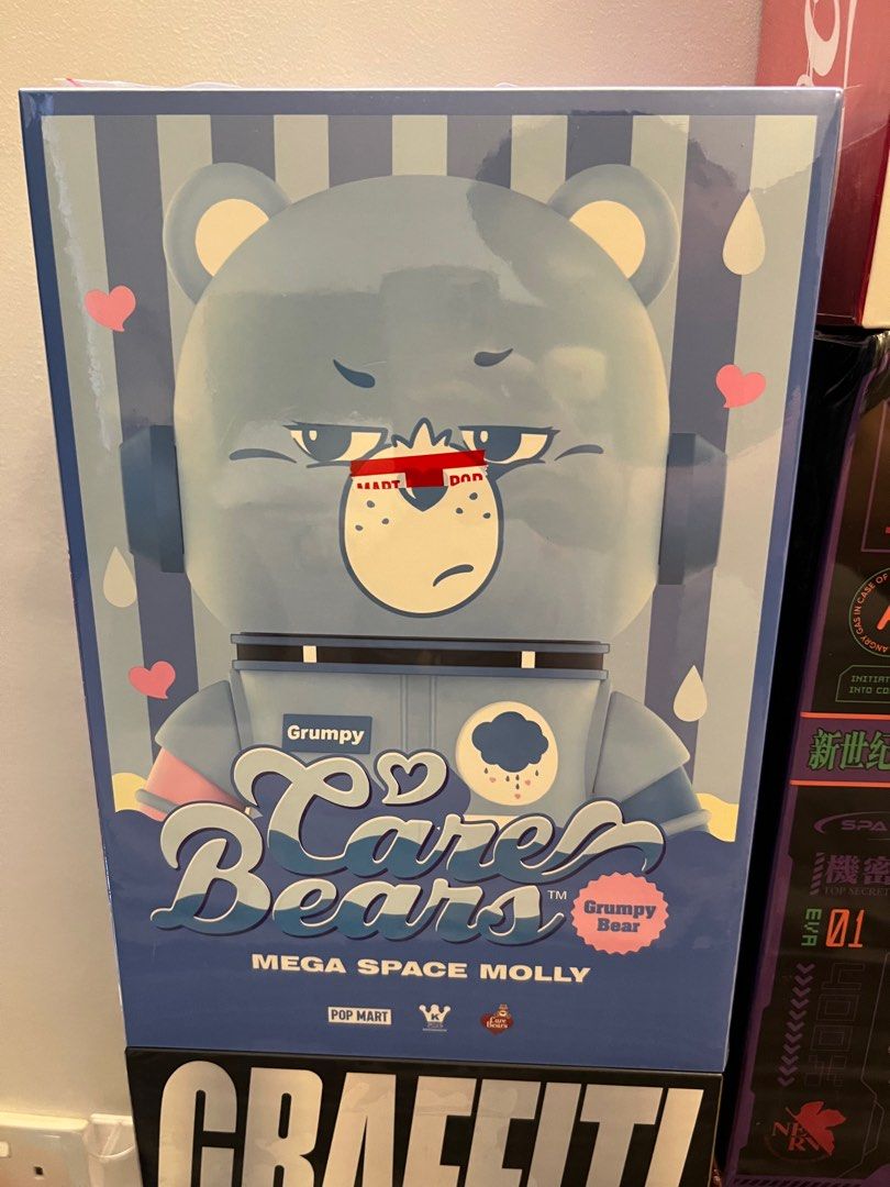 Popmart Pop mart Mega Space Molly 400% 100% Grumpy Bear Care Bears ...