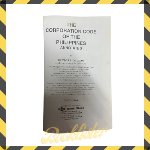 [PRELOVED] The Corporation Code of the Philippines Annotated | Hector ...