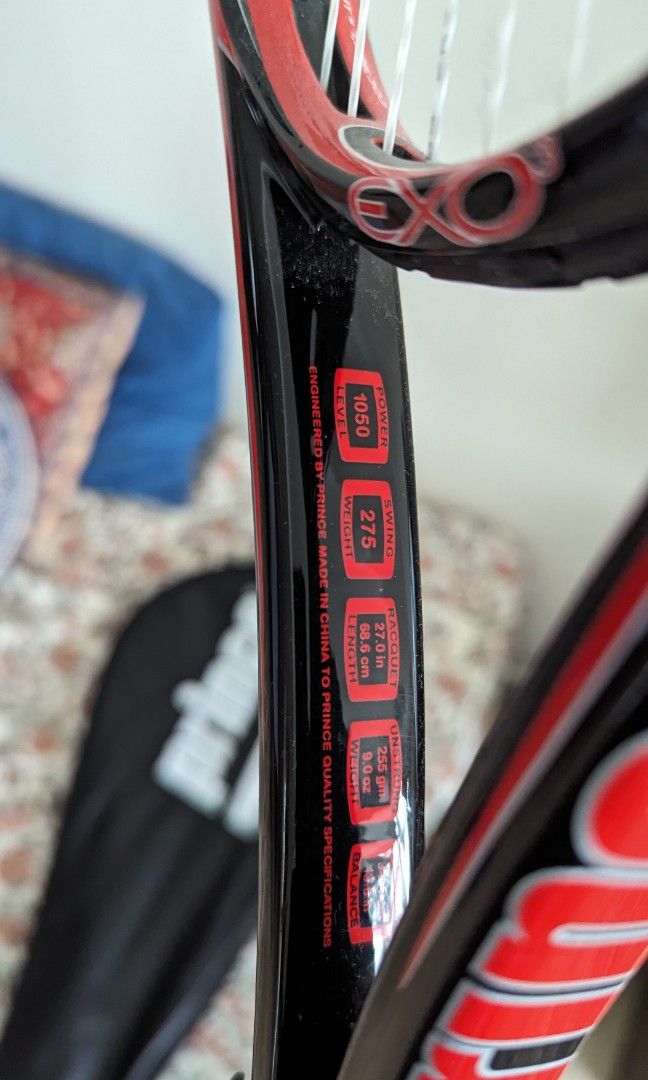 Prince Tennis racquet with cover and dampener, Sports Equipment, Sports ...