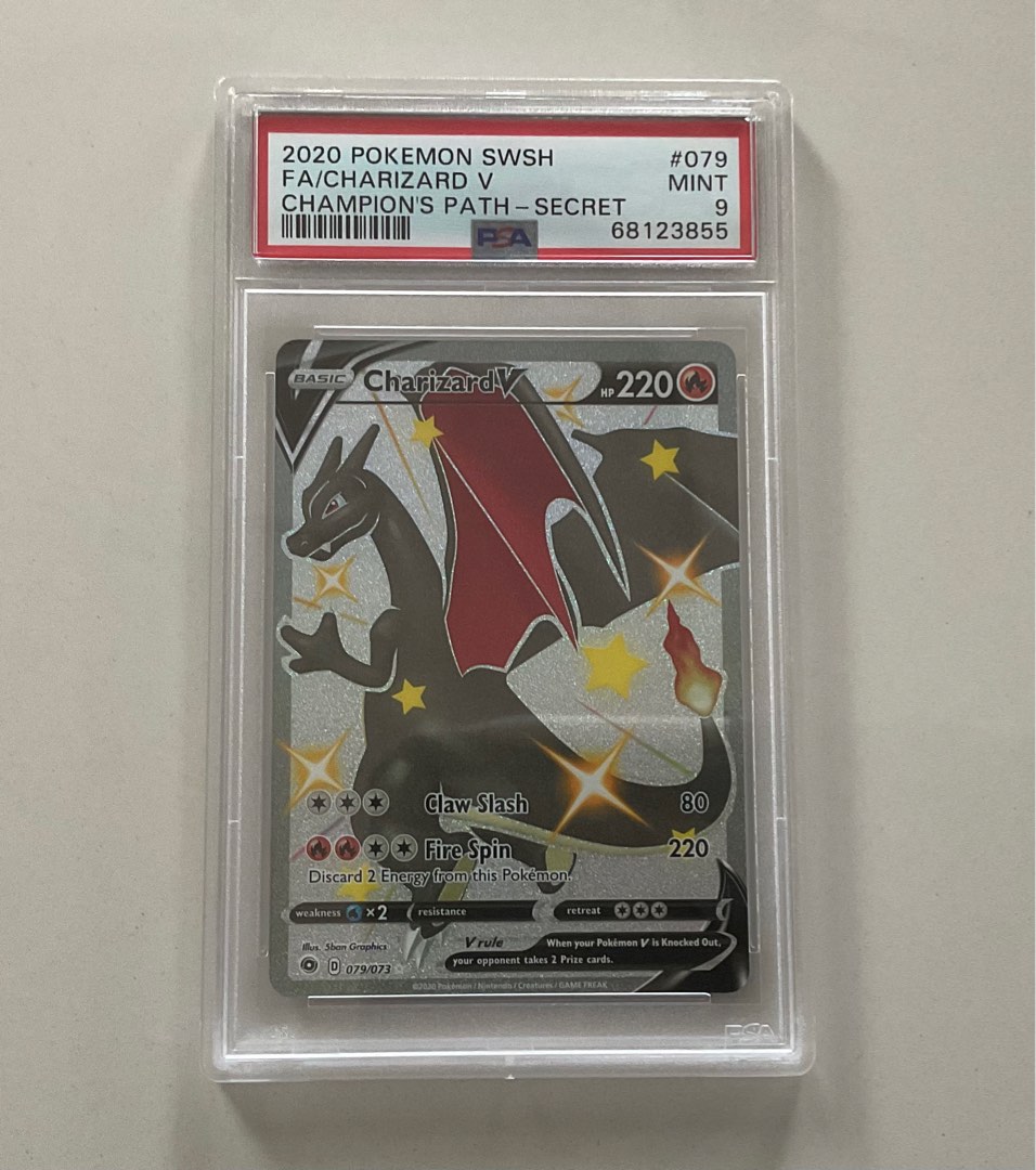 psa 9 shiny charizard v secret english champions path pokemon card slab ...