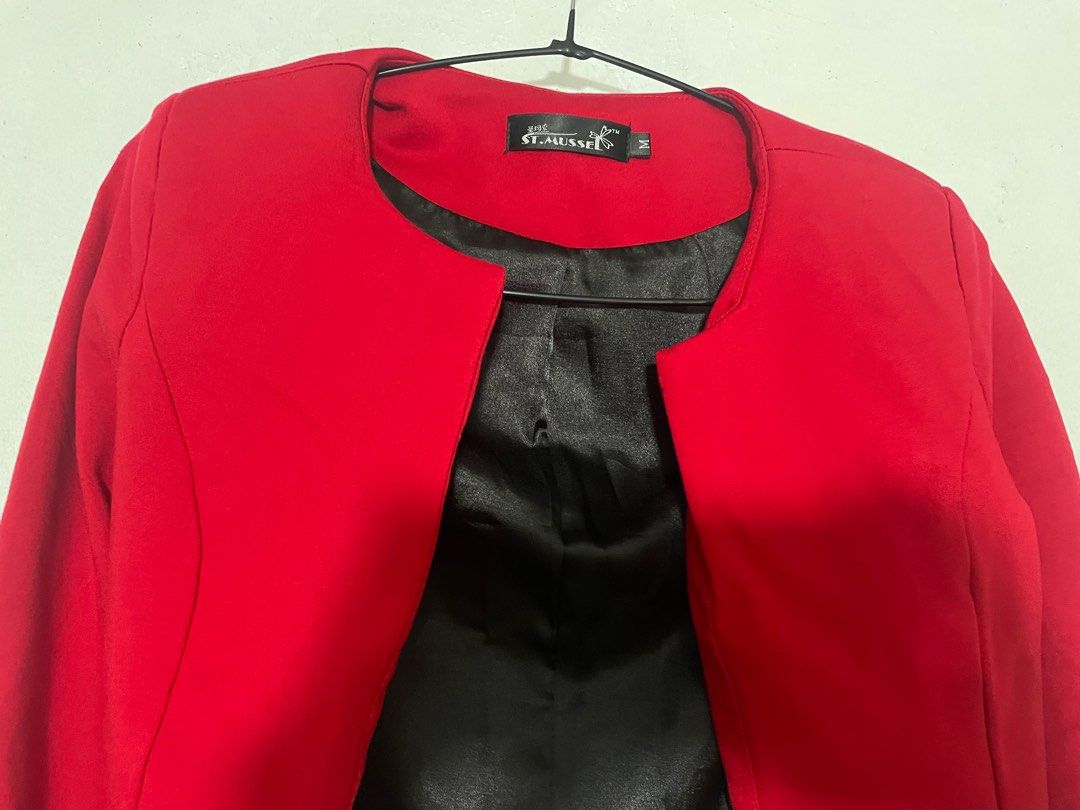 Red Padded Coat formal wear, Women's Fashion, Coats, Jackets and ...