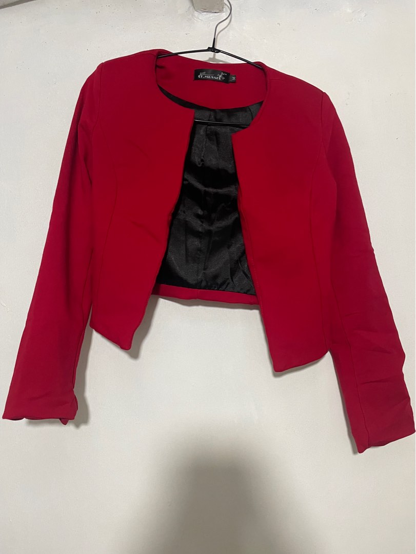 Red Padded Coat formal wear, Women's Fashion, Coats, Jackets and ...