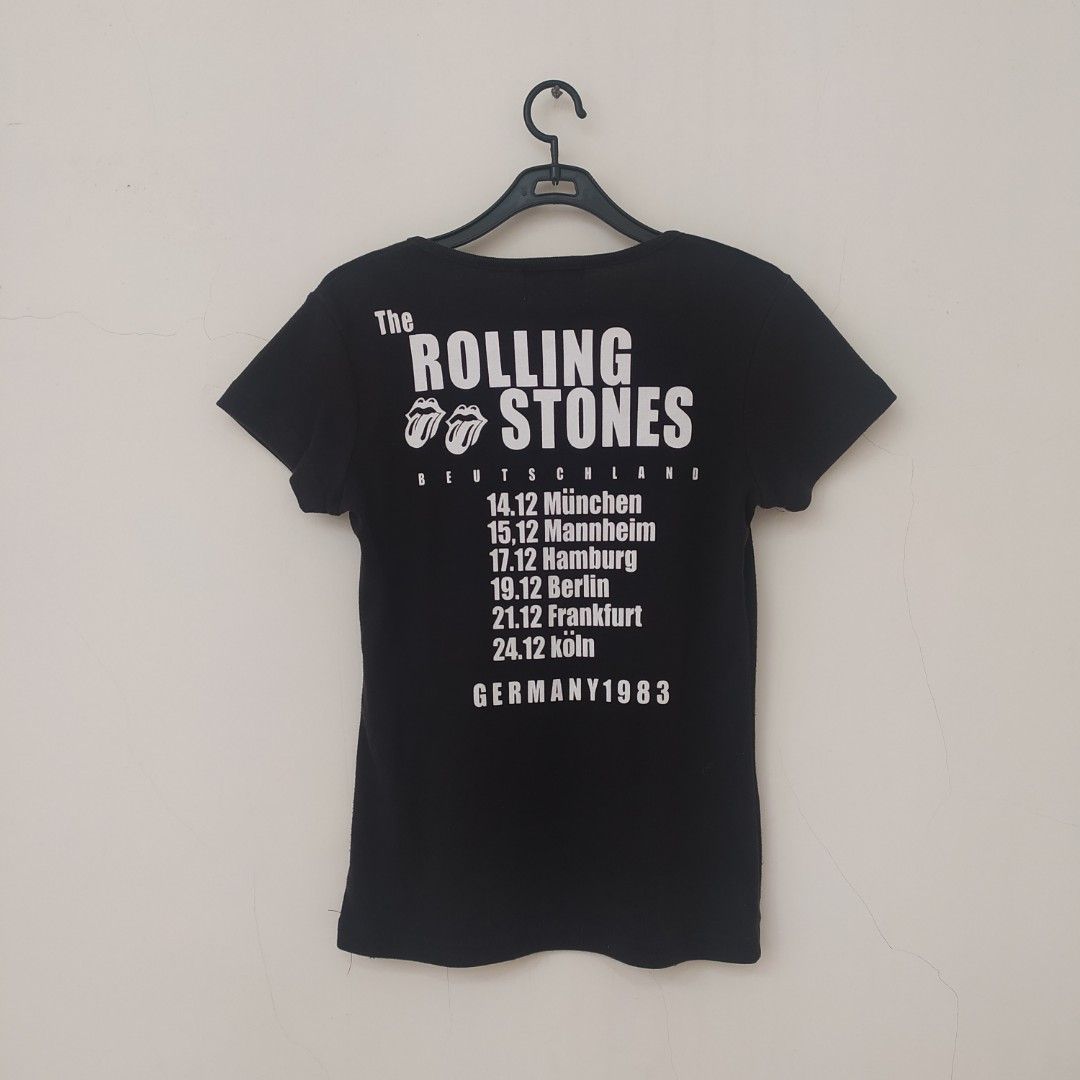 Rolling Stones Kaos Band Tour Tshirt Women Baby Crop Top Vintage 90s Y2K Blink Sparkle Brockum ...