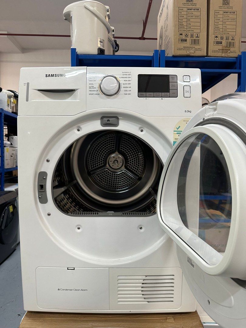 Samsung 8KG Condenser Clothes Dryer DV80H4200CW, TV & Home Appliances ...