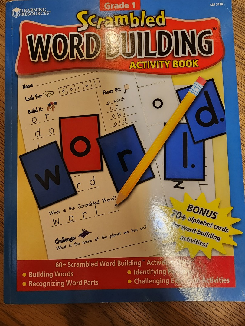 Scrambled Word Building Activity Book (K3-P1), 興趣及遊戲, 書本 & 文具, 書本及雜誌 ...