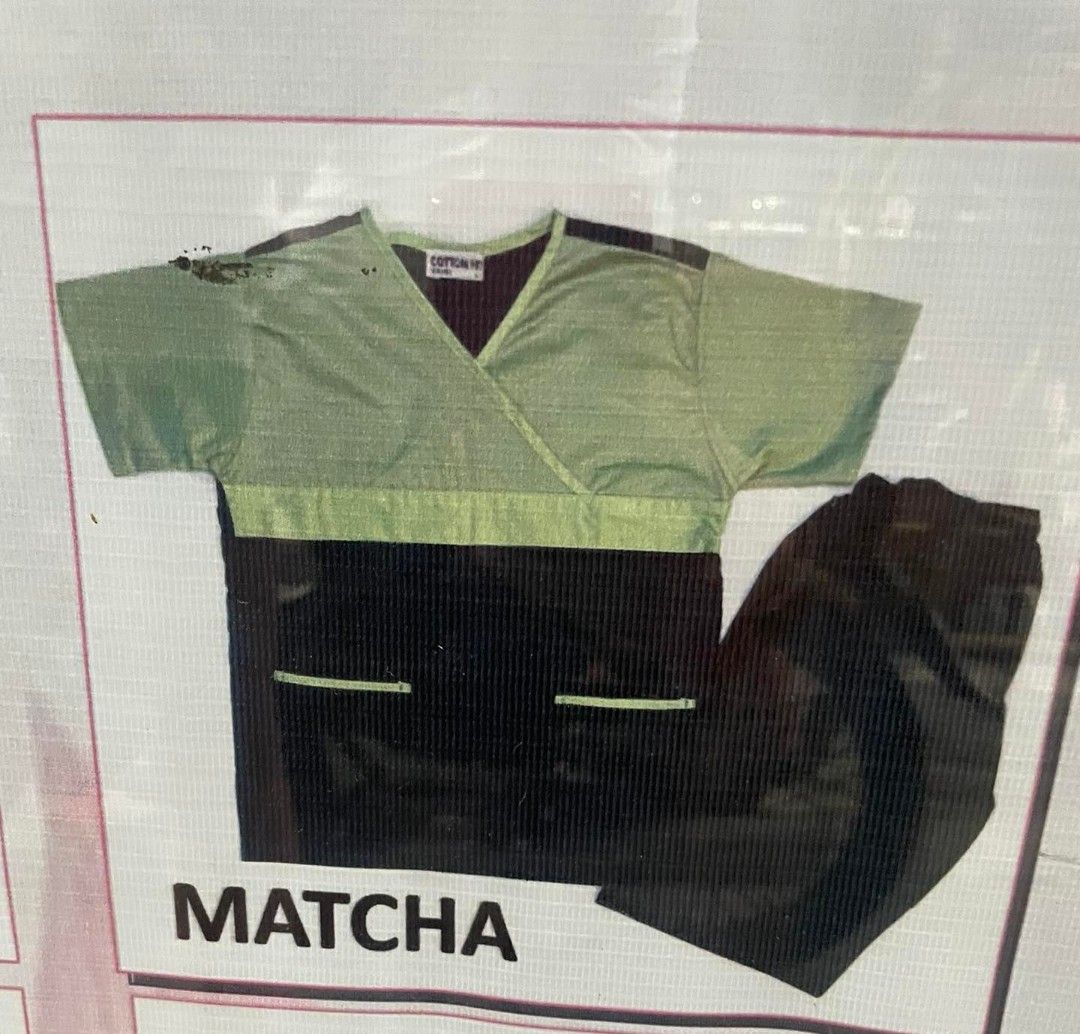 Scrub suit matcha triple color, Women's Fashion, Activewear on Carousell