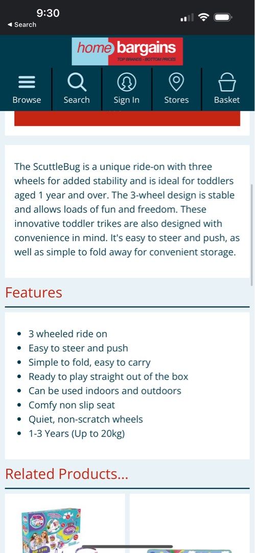 Scuttlebug 3 Wheel Ride, Hobbies & Toys, Toys & Games on Carousell