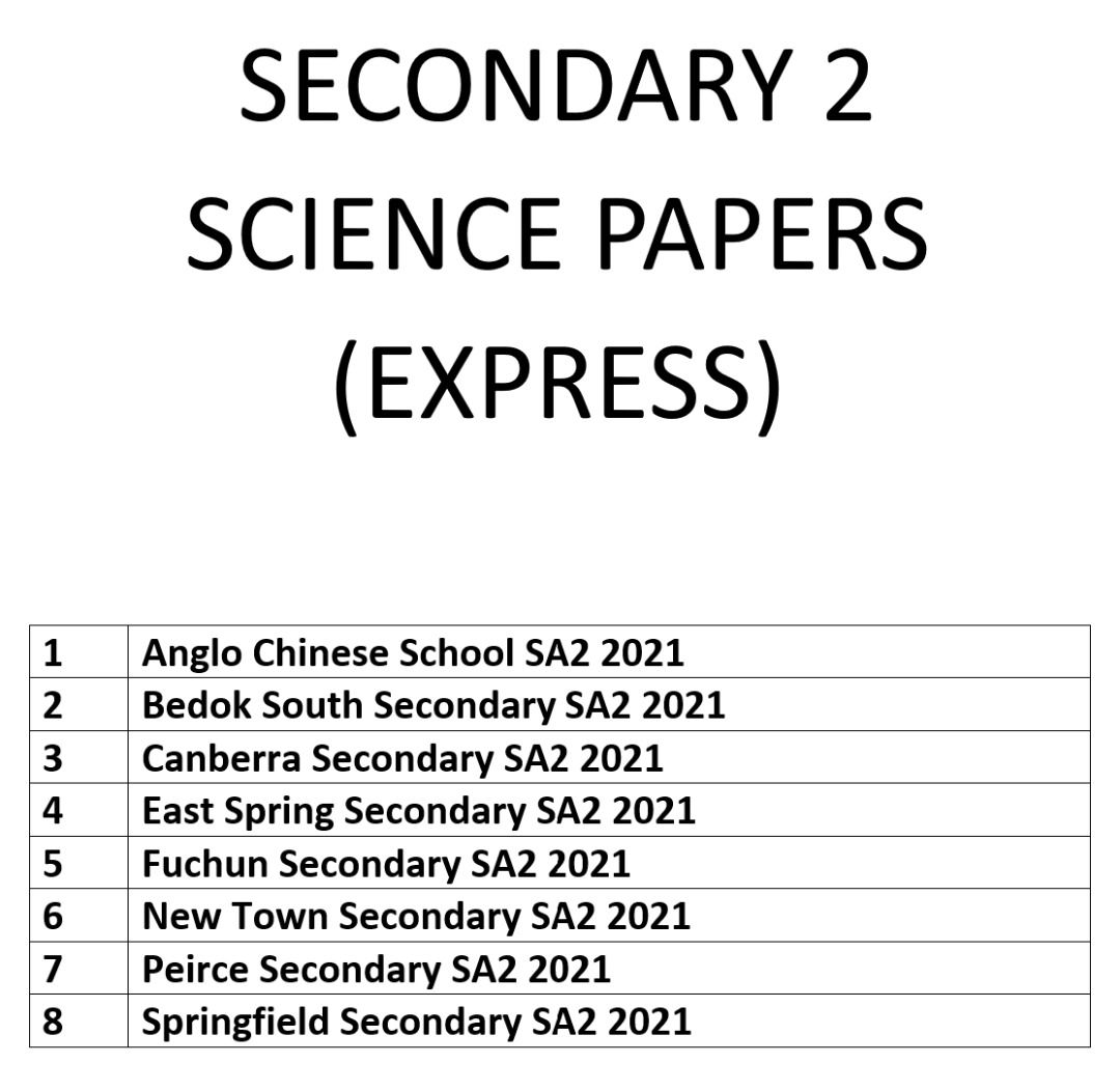 Secondary 2 Science Exam Papers 2021, Hobbies & Toys, Books & Magazines ...