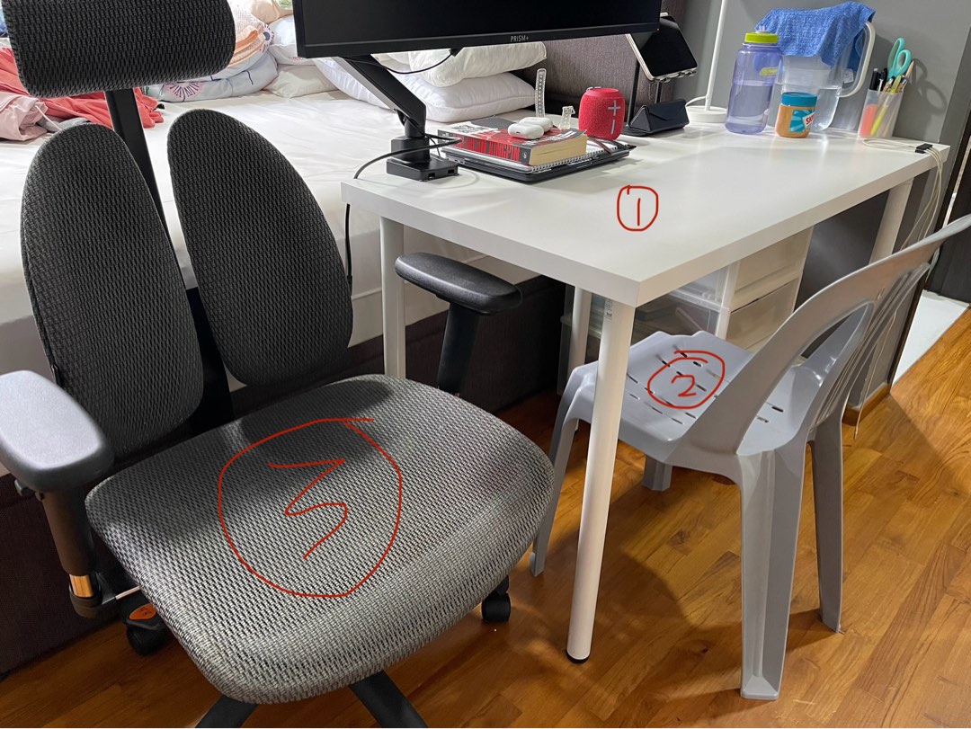 Selling table and chairs whole set, Furniture & Home Living, Furniture ...