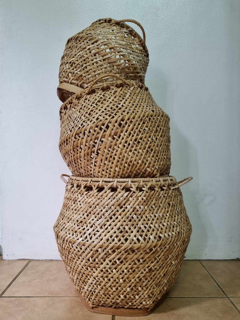 Set of 3 weaved baskets, Furniture & Home Living, Home Decor, Other ...