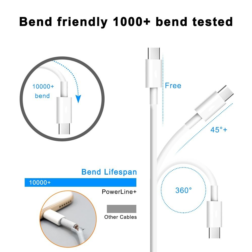 [SG Free Mail] USB Type C To Type C Cable 100W PD 0.5m Charger Wire ...