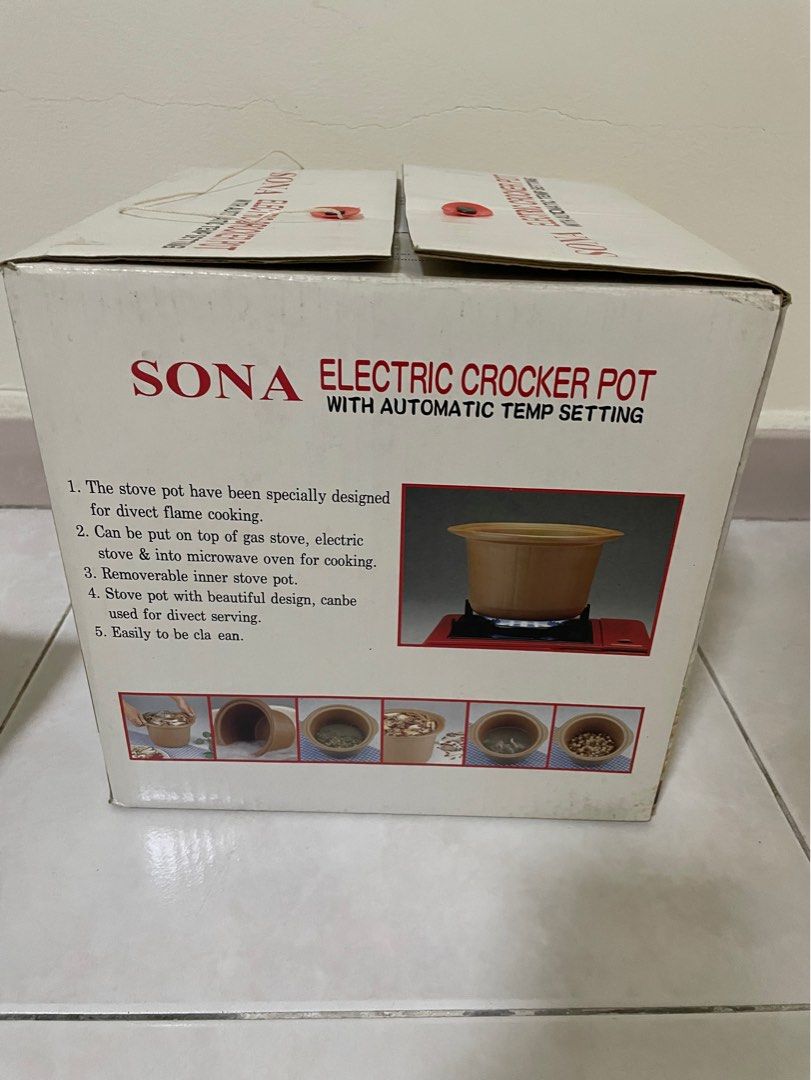 Slow Cooker SONA electric Crocker pot, Furniture & Home Living ...