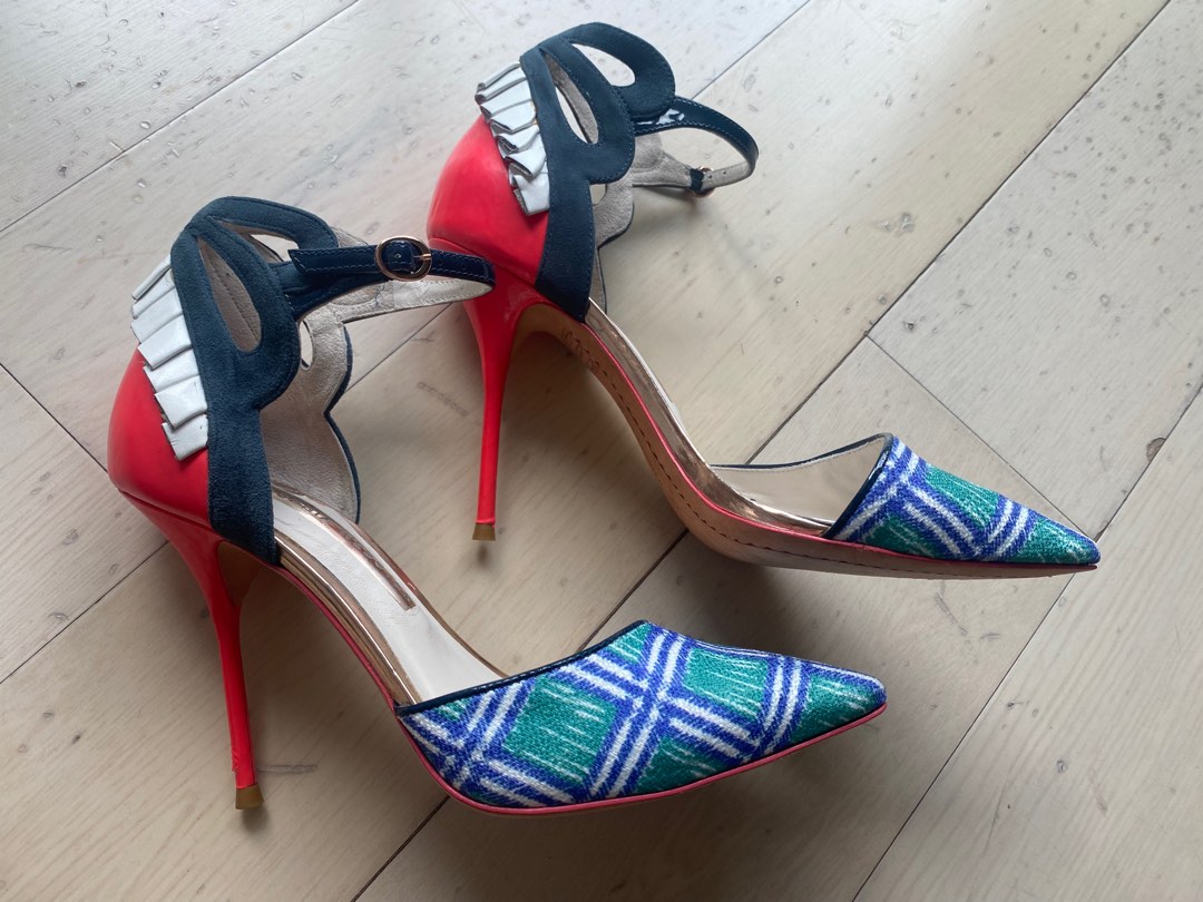 Sophia Webster plaid heels, 女裝, 鞋, 高跟鞋 - Carousell