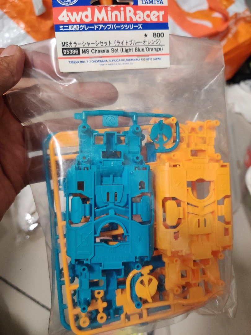 Tamiya Mini4wd -MS Chassis set (light blue/Orange), Hobbies & Toys ...