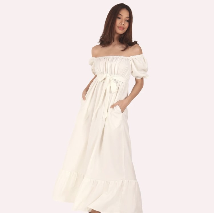 Tayo Studio White Janella Maxi Dress Size 4, Women's Fashion, Dresses ...