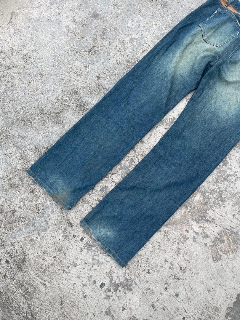 Tbj word script jeans, Fesyen Pria, Pakaian , Bawahan di Carousell