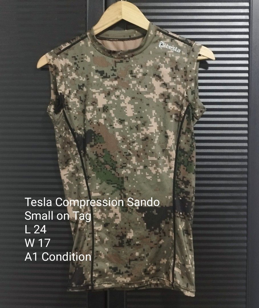 Tesla Compression Tank, Men's Fashion, Activewear on Carousell