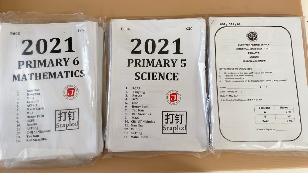 Test papers 2021 science p5 and p6 and p6 mathematics, Hobbies & Toys ...