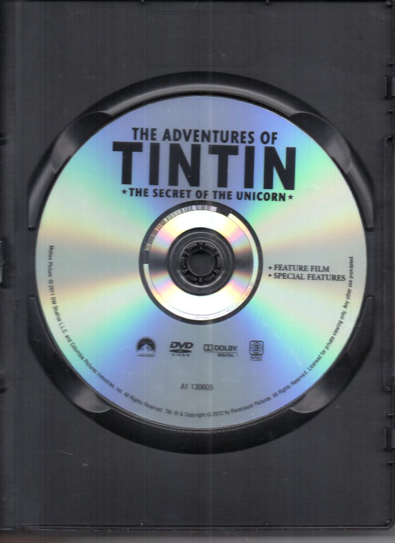 The Adventure of Tintin (The Secret of the Unicorn) ***original dvd***, Hobbies & Toys, Music ...