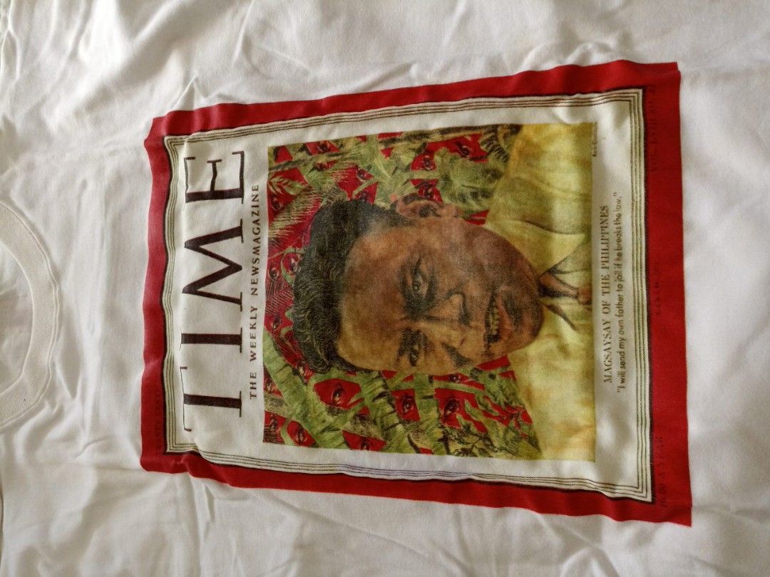 Time Magazine Magsaysay Cover 50 years TShirt XL, Men's Fashion, Tops ...