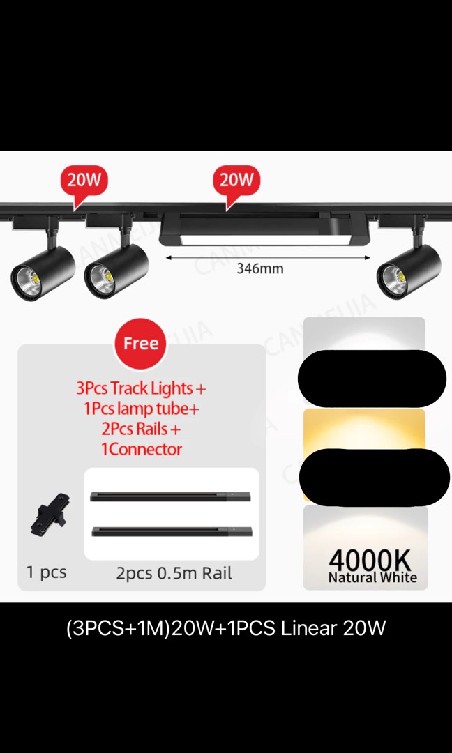 LED Track lighting set, Furniture & Home Living, Lighting & Fans ...