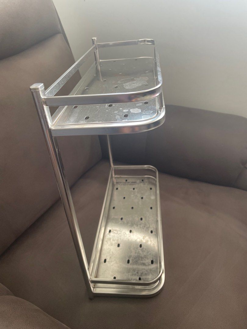 Two tier metal rack for kitchen, toilet or bathroom, Furniture & Home ...