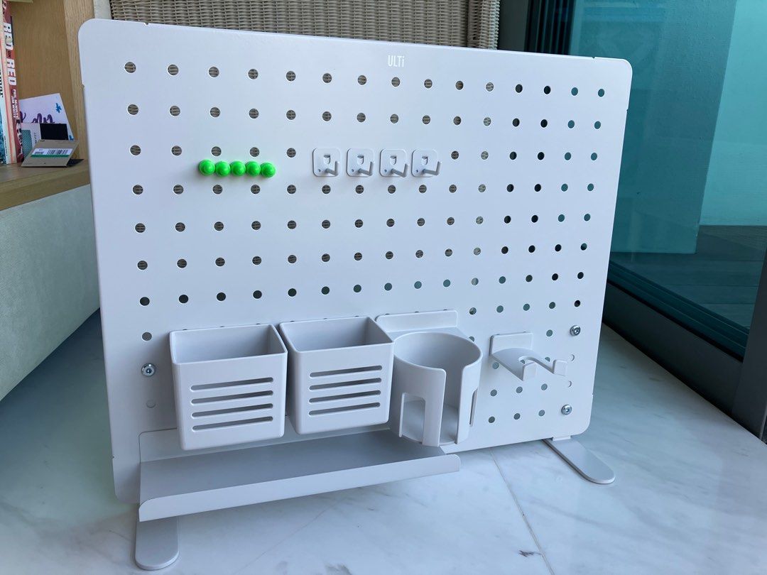 ULTi Magboard Desk Organizer, Free-Standing Pegboard | No Drill | Home ...