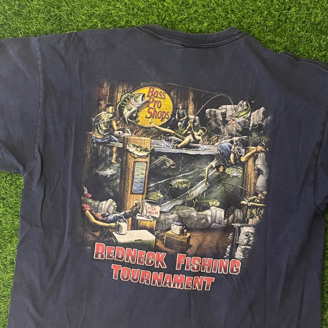 Vintage Bass Pro Shops Redneck Fishing Tournament Mullet Tee, Men's ...