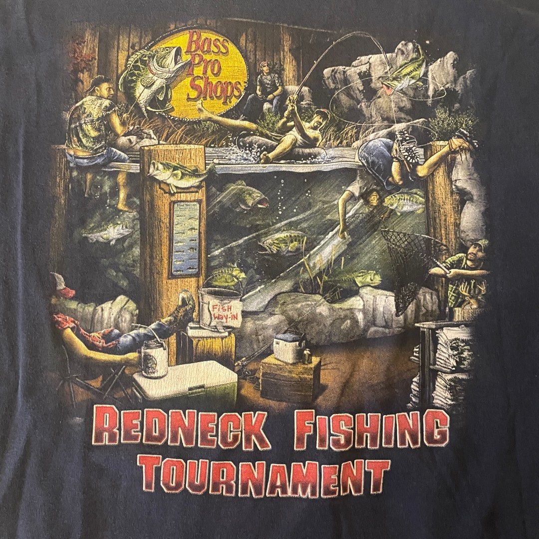 Vintage Bass Pro Shops Redneck Fishing Tournament Mullet Tee, Men's ...