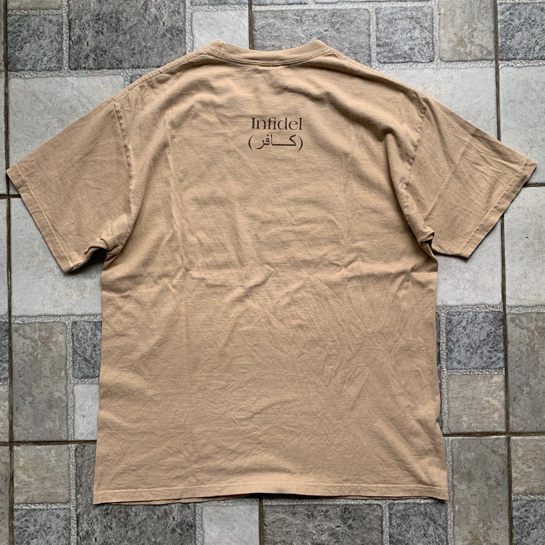 Vintage Infidel Arabic Statement Script Tee Shirt, Men's Fashion, Tops ...