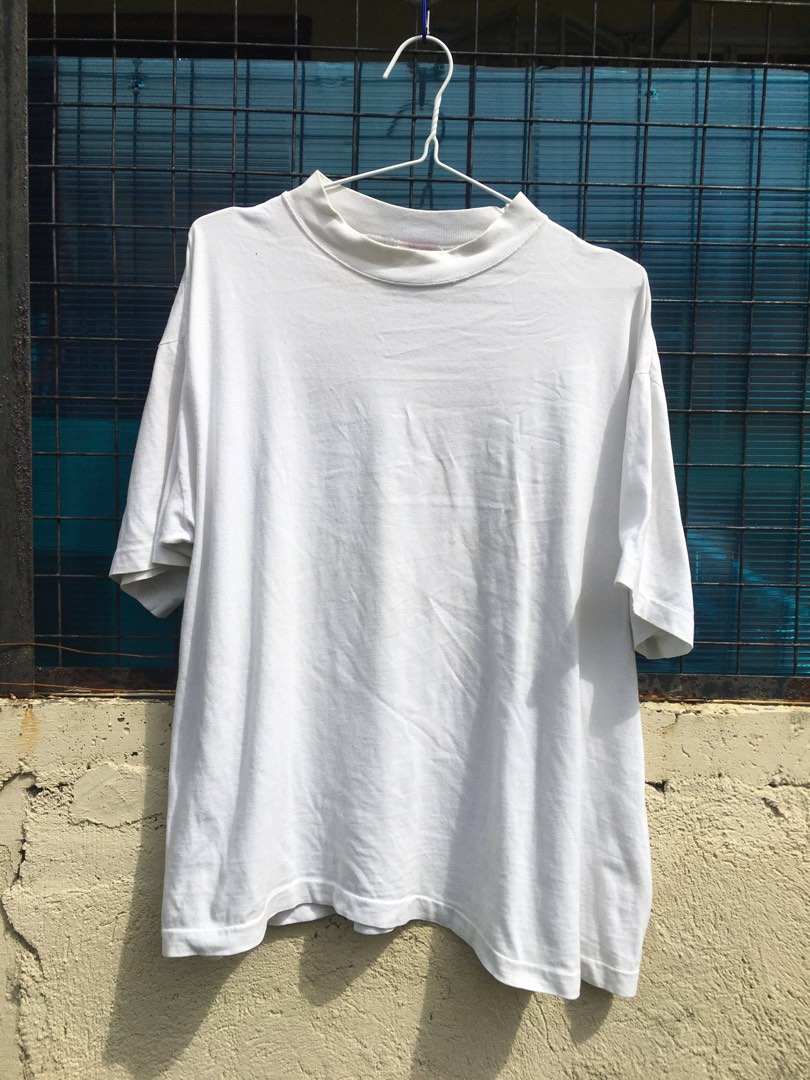 Vintage Plain White Tee Boxy Single Stitch, Men's Fashion, Tops & Sets ...