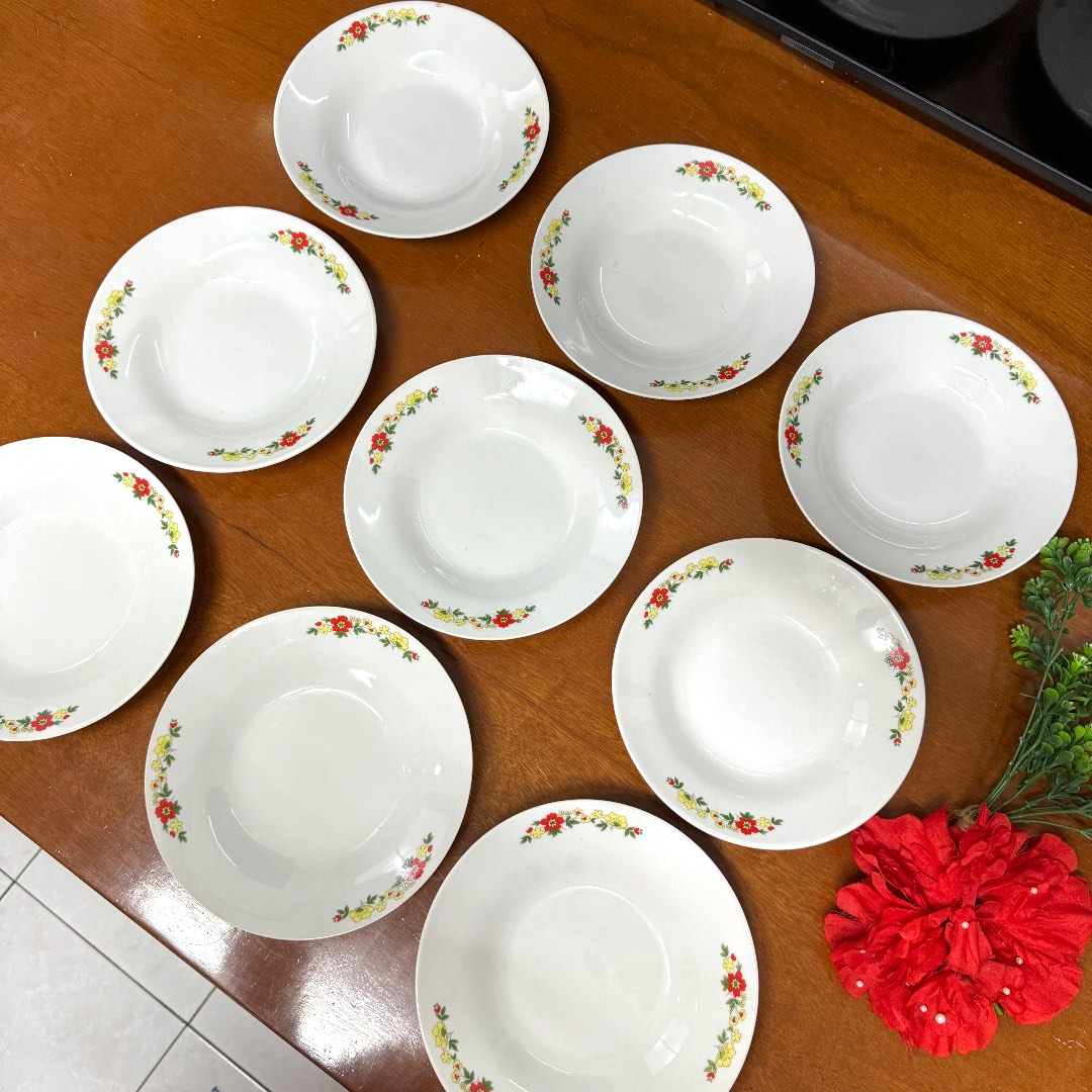 Vintage SUN flower plate_Pinggan bunga_三姐碟_, Furniture & Home Living ...