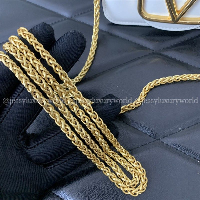 VLNT V Logo Leather Bag in White, Women's Fashion, Bags & Wallets ...