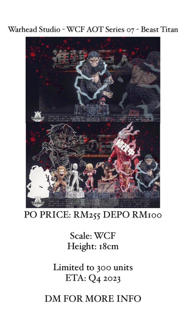 Warhead Studio - WCF AOT Beast Titan, Hobbies & Toys, Toys & Games on Carousell