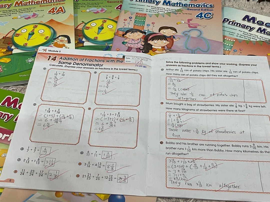 Whole set of Modern Primary Mathematics P4 (4A 4B 4C 4D) Textbooks + Workbooks, 興趣及遊戲, 書本 & 文具 ...