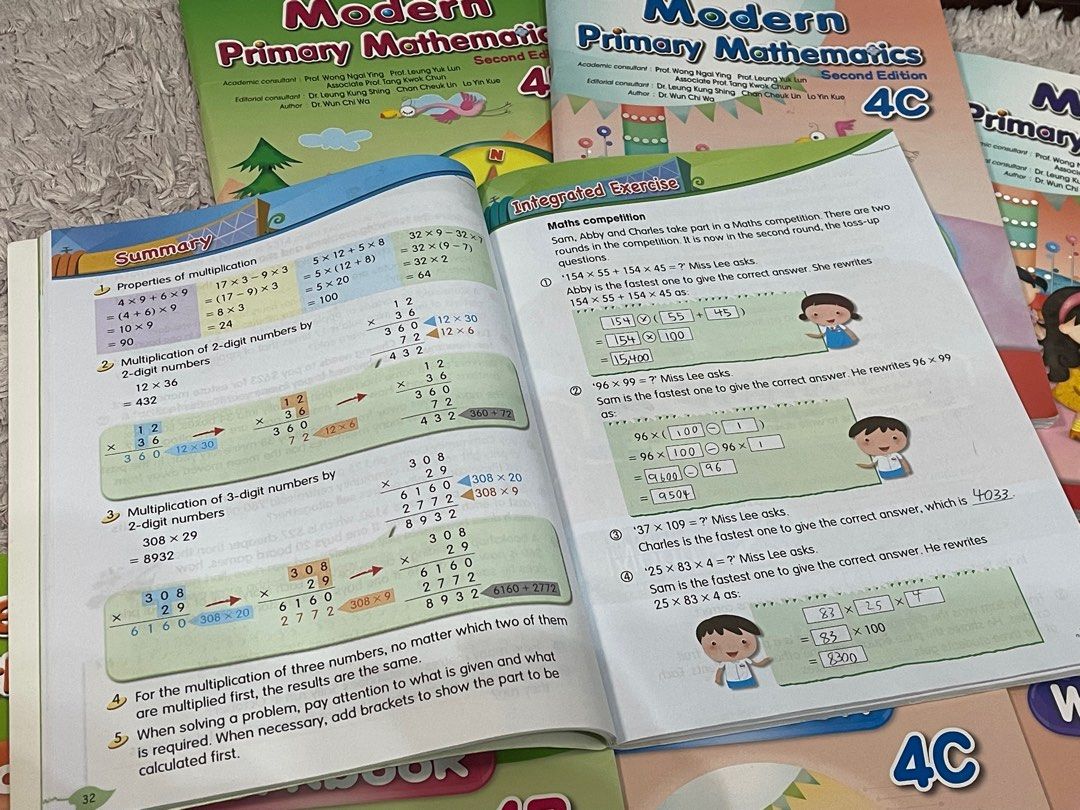 Whole set of Modern Primary Mathematics P4 (4A 4B 4C 4D) Textbooks + Workbooks, 興趣及遊戲, 書本 & 文具 ...