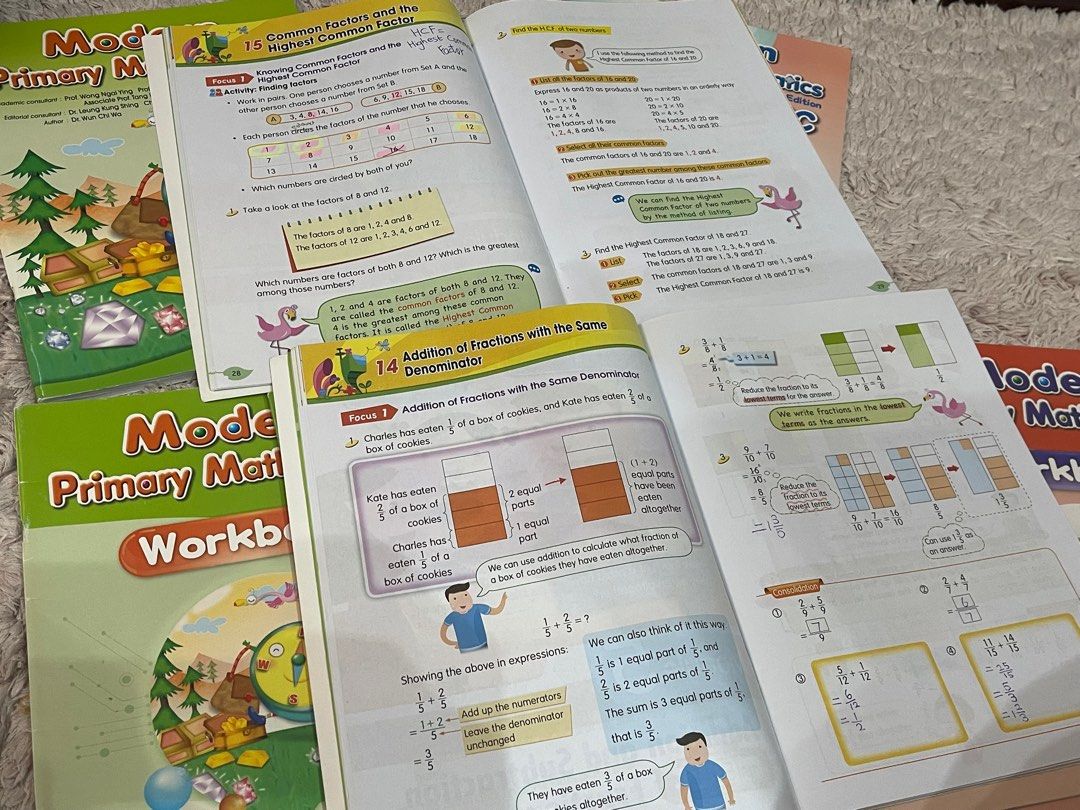 Whole set of Modern Primary Mathematics P4 (4A 4B 4C 4D) Textbooks + Workbooks, 興趣及遊戲, 書本 & 文具 ...