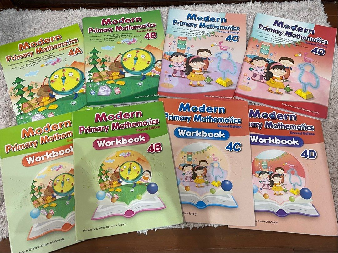 Whole set of Modern Primary Mathematics P4 (4A 4B 4C 4D) Textbooks ...