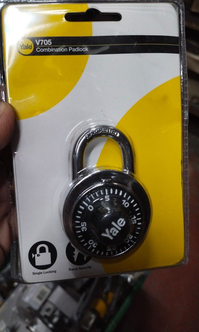 Yale round stainless steel body master type combination padlock 3 fixed ...
