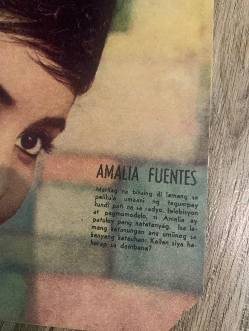 [05] Amalia Fuentes old magazine page Liwayway, 1963, Hobbies & Toys ...