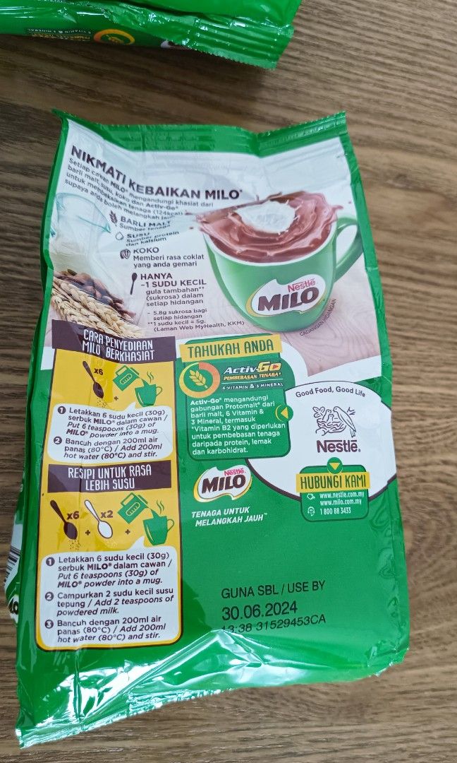 4 packets (400g each) Milo, Food & Drinks, Beverages on Carousell