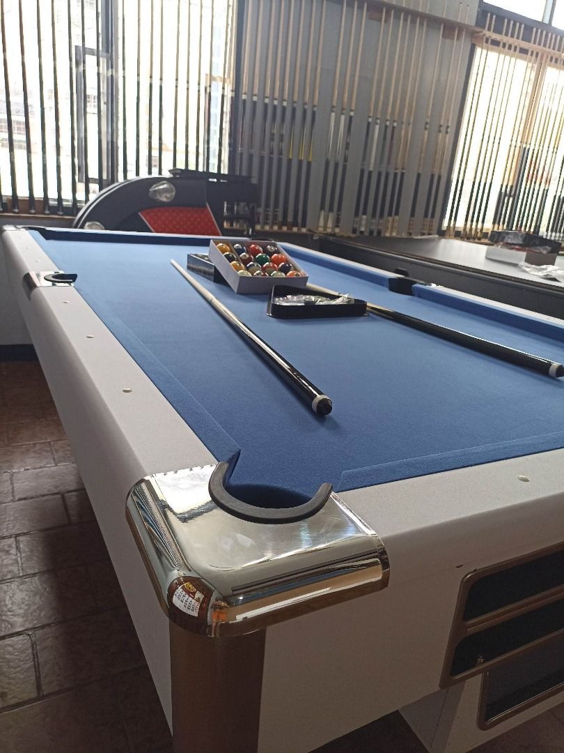 4x8 ft White MDF Junior Billiard Table with Accessories, Sports ...